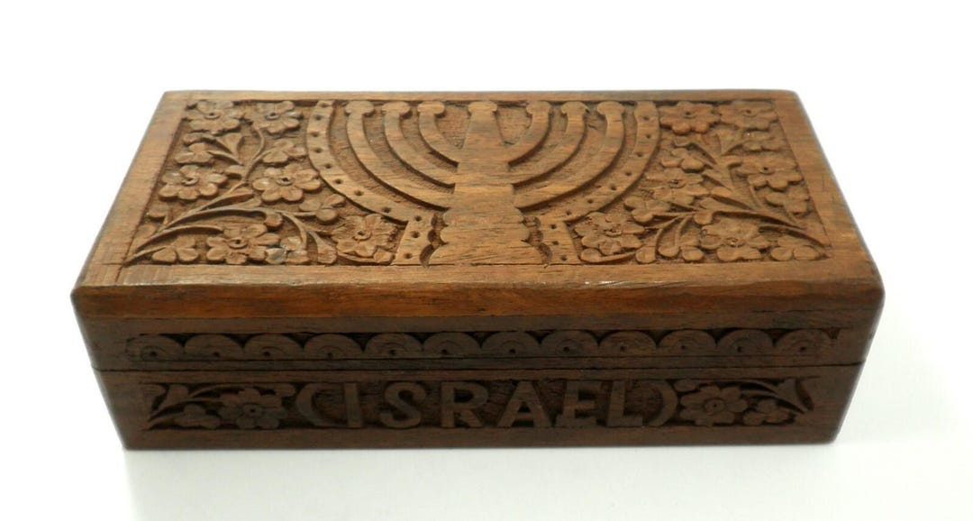 Thebidder Presents: Old Jewish Judaica Israel Wood Carved Jewelry ...