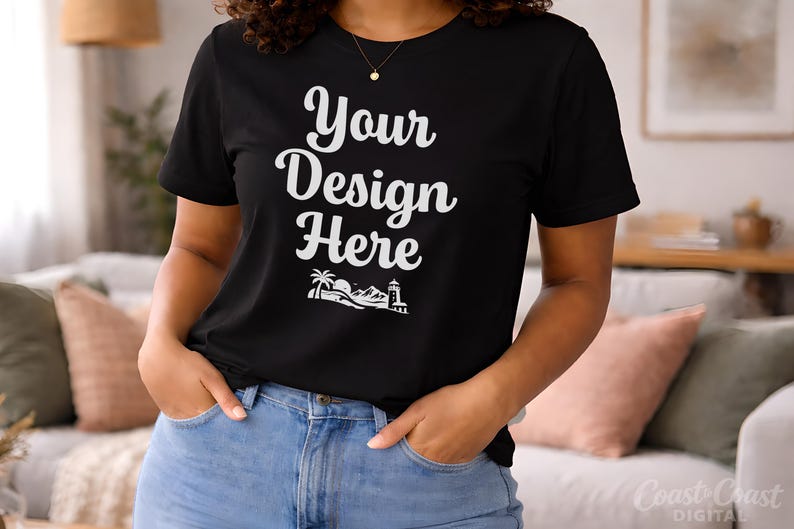 Bella Canvas 3001 Mockup Bundle | African American Woman Shirt Mockups ...