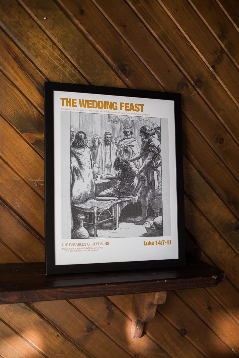 Parable of the Wedding Feast Poster, Luke 14 Scripture Art, Jesus ...