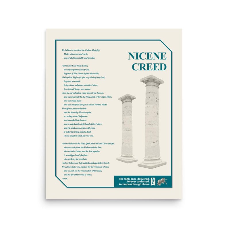 Nicene Creed Poster, Christian Statement of Faith Art, Theology ...