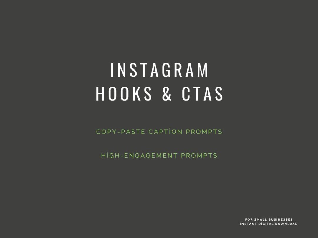 Instagram Hooks and Ctas for Small Businesses | High Engagement Caption ...
