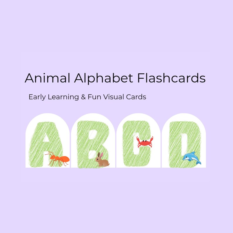 Animal Alphabet Flashcards | Printable ABC Cards for Toddlers | Kids ...