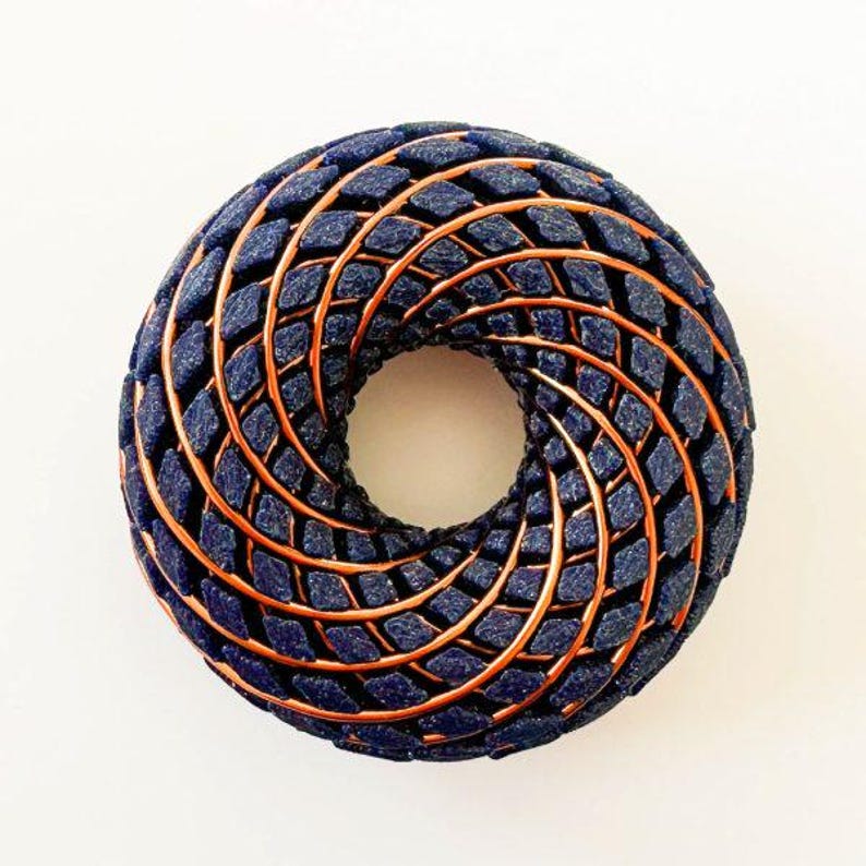 Artisan Copper Necklace • 39mm Torus Pendant • Precision Hand-wrapped ...