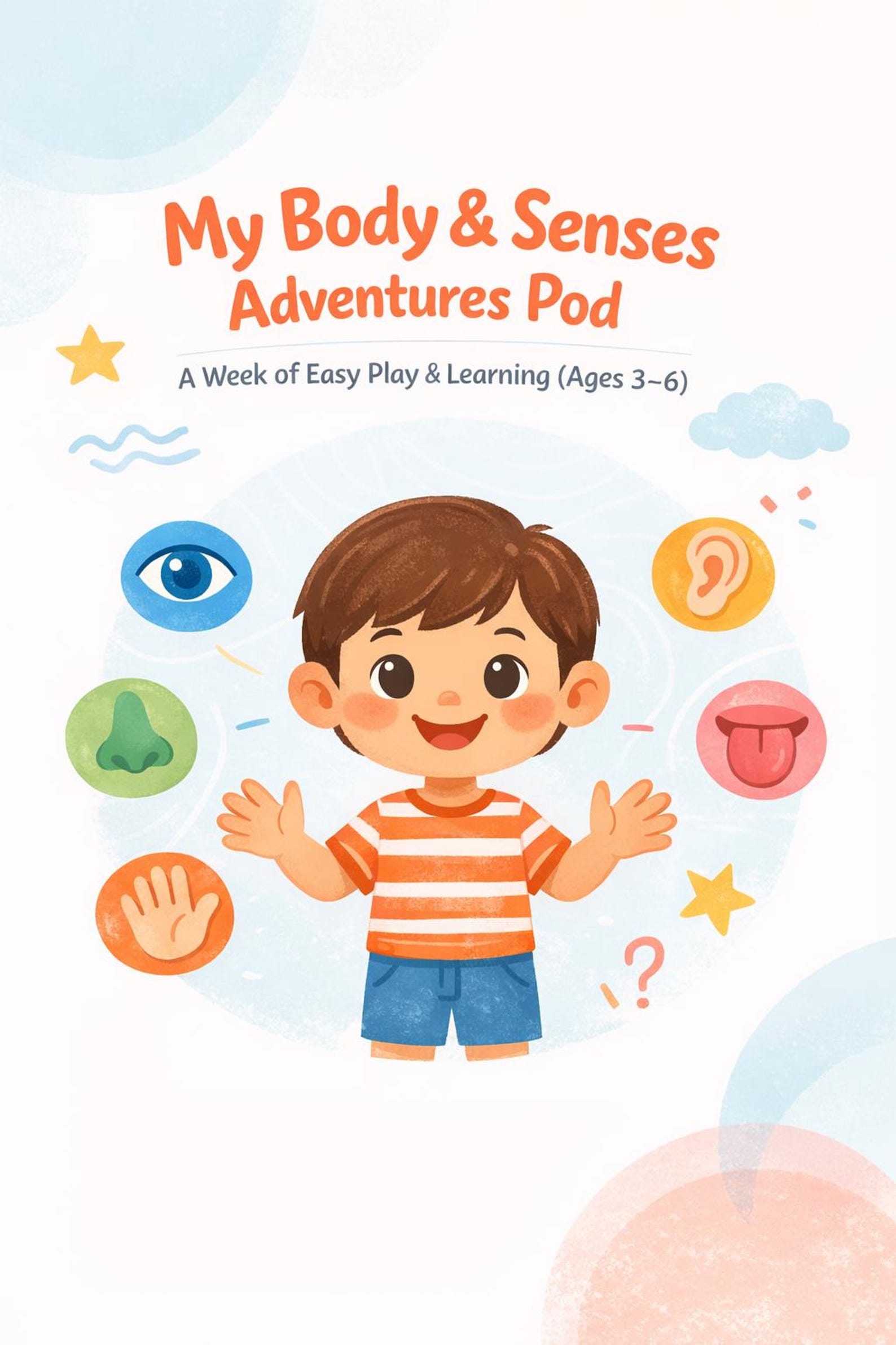 My Body Five Senses Busy Book Toddler Printable,body Parts & Senses ...