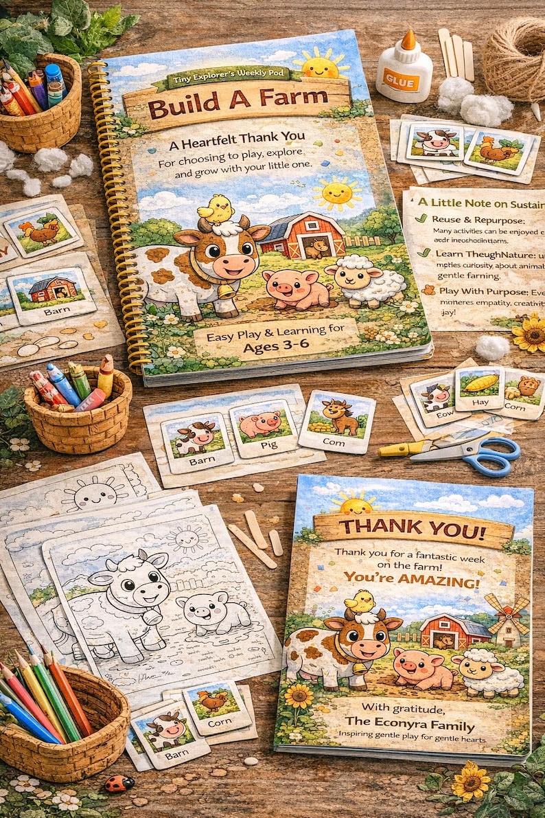 Farm Animals Busy Book Toddler Printable, Montessori Preschool Quiet ...