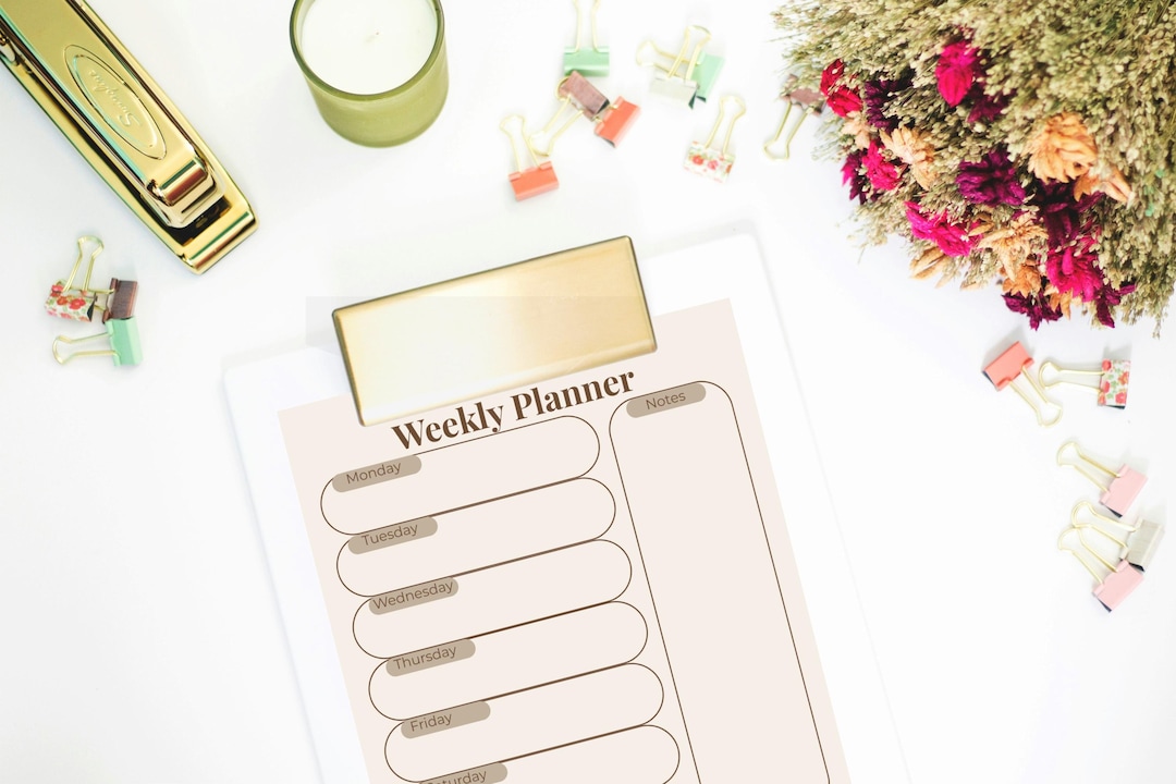 Boho Weekly Planner Printable - Digital Planner - Neutral Minimal ...