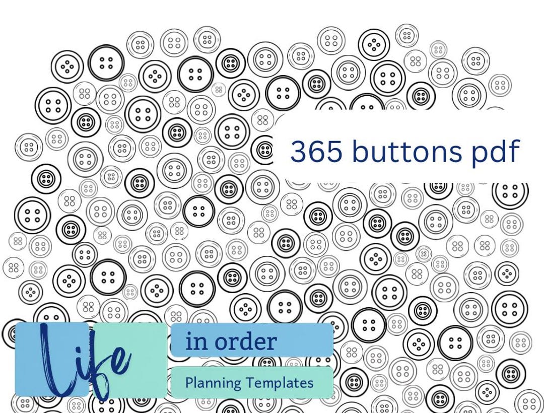 365 Buttons Pdf | Daily Progress Tracker Printable | Time Passing ...