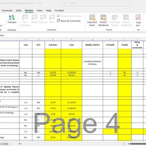 Electrical BOQ Excel With Sample Projects - Etsy
