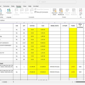 Electrical BOQ Excel With Sample Projects - Etsy
