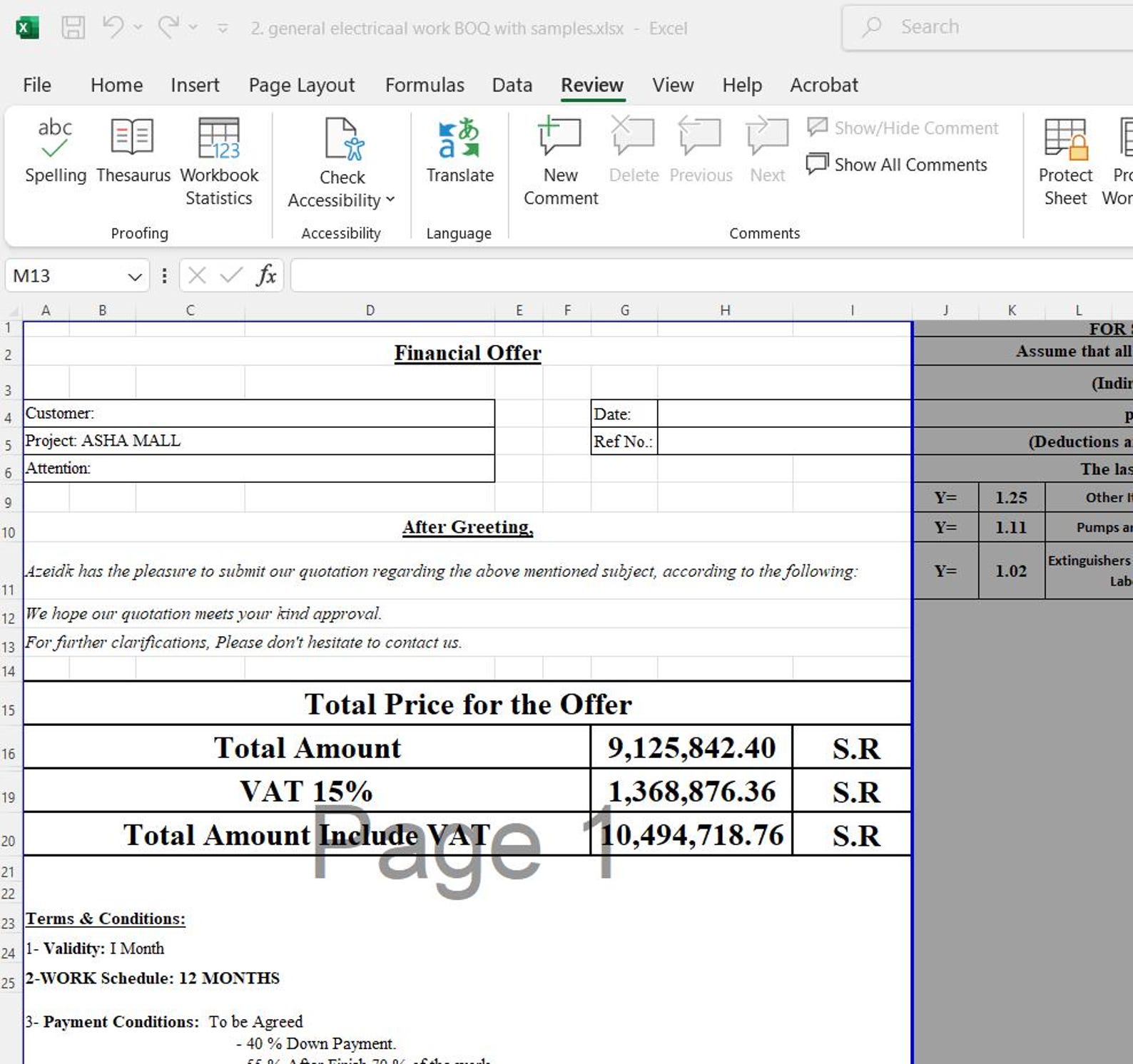 Electrical BOQ Excel With Sample Projects - Etsy