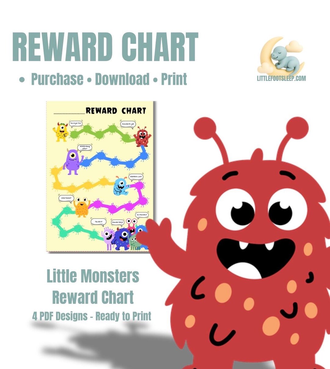 Little Monsters A4 Reward Chart PDF Download - Etsy