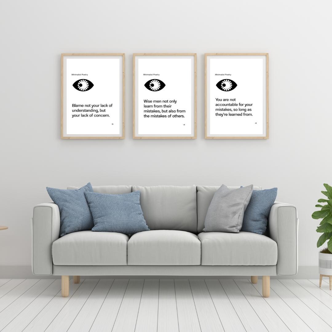 Minimal Inspirational Poems - 1 to 5 - Combo Set- Minimalist Poetry ...