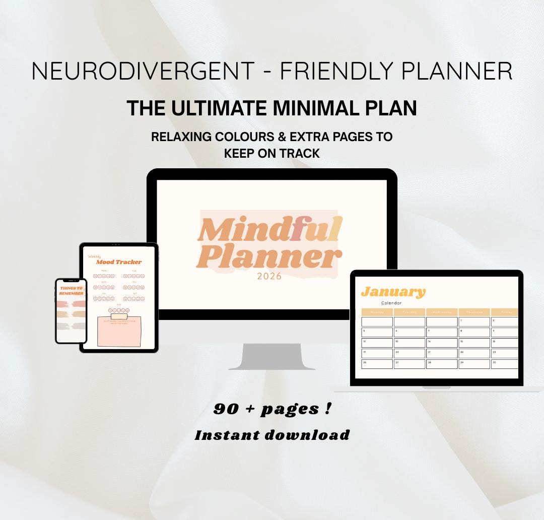 ADHD Digital Planner PDF. Adult Neurodivergent Daily, Yearly to Do List ...