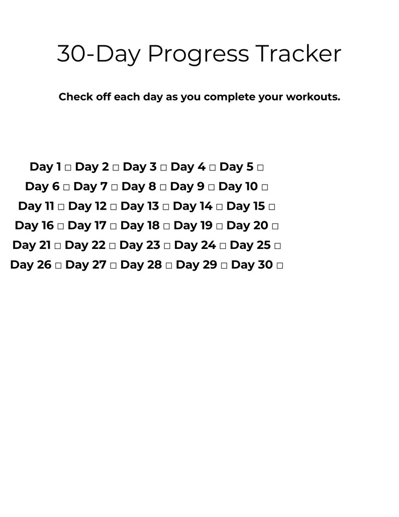 Beginner Workout Tracker Printable | Fitness Progress Planner | 30 Day ...