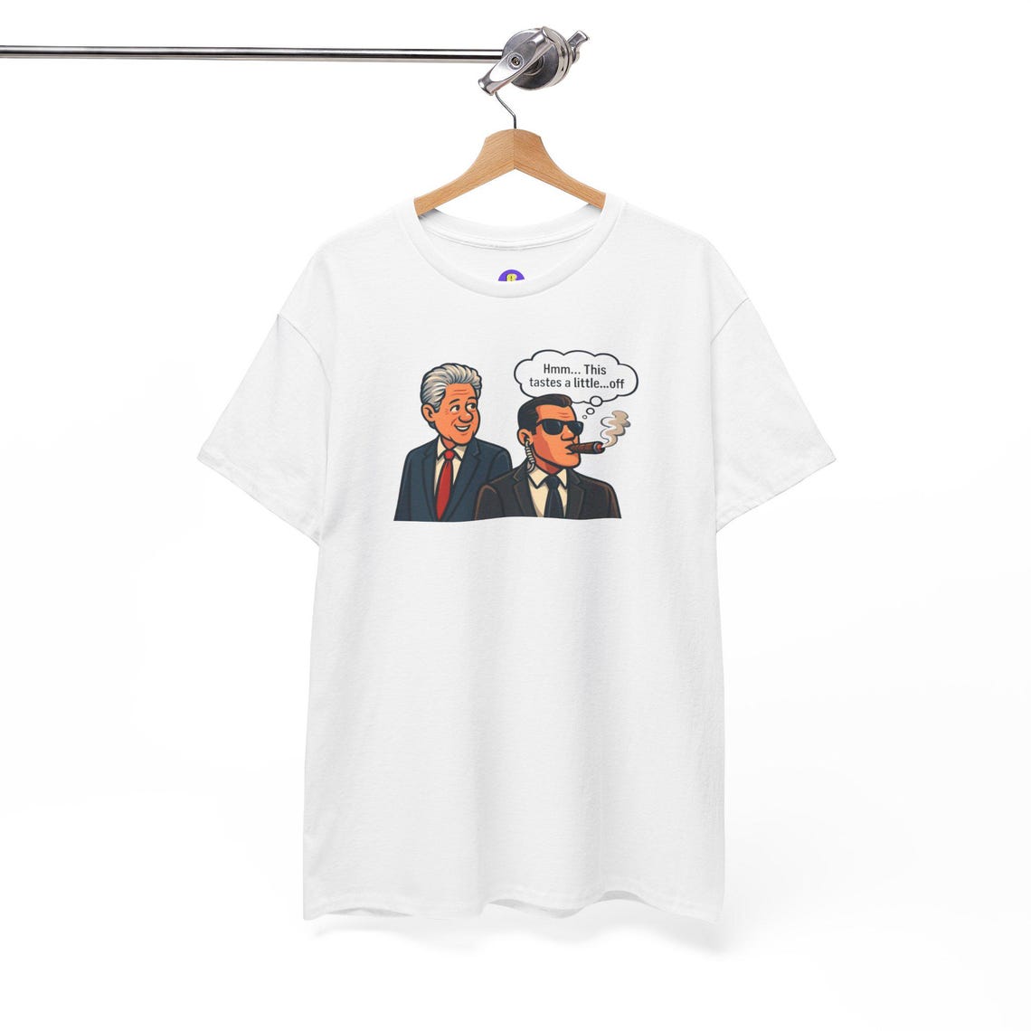 Bill Clinton and Bodyguard Cigar Illustration T-shirt | Funny Political ...