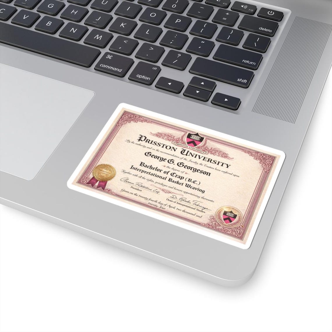 Parody "princeton" Diploma Sticker | Prisstion University Certificate ...