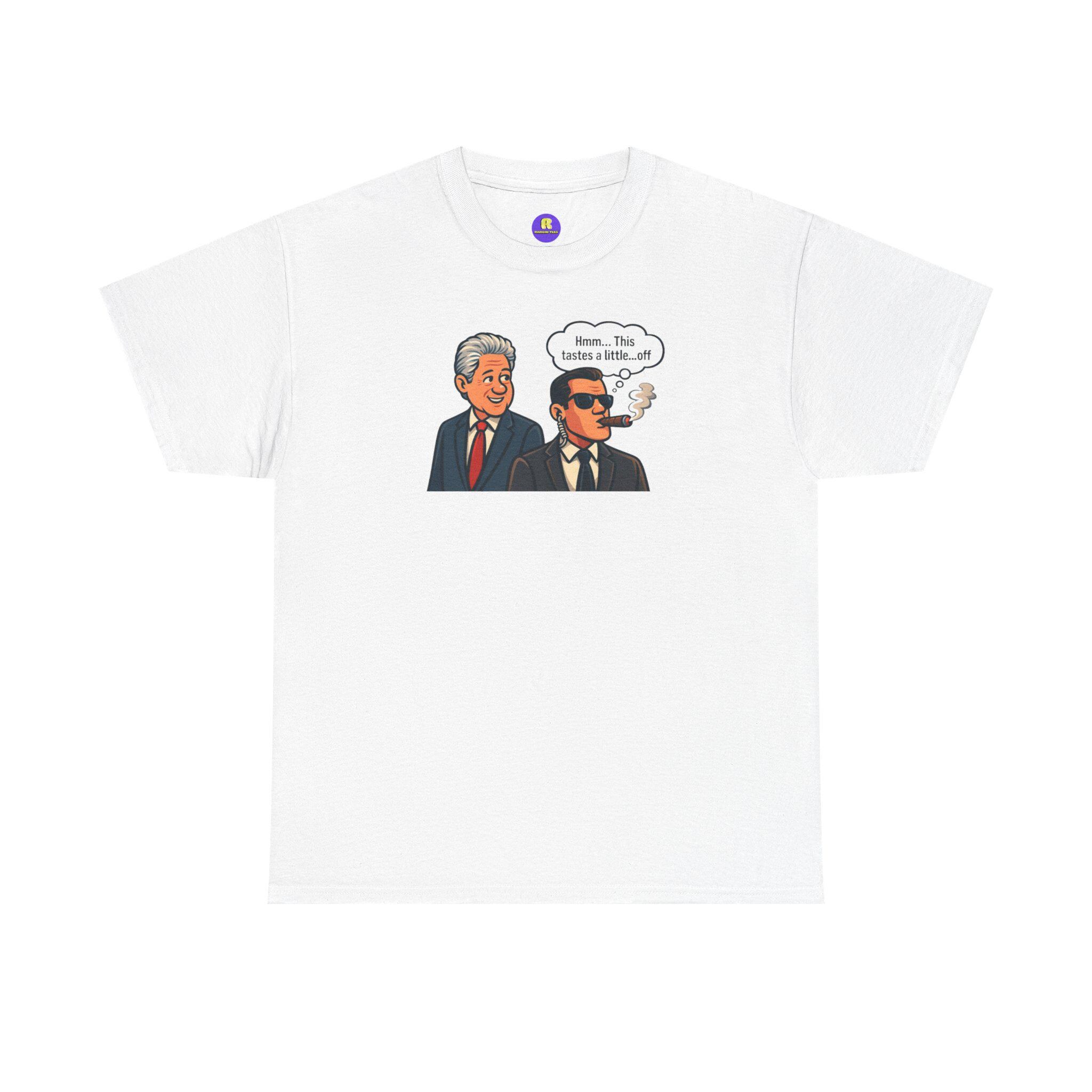 Bill Clinton and Bodyguard Cigar Illustration T-shirt | Funny Political ...