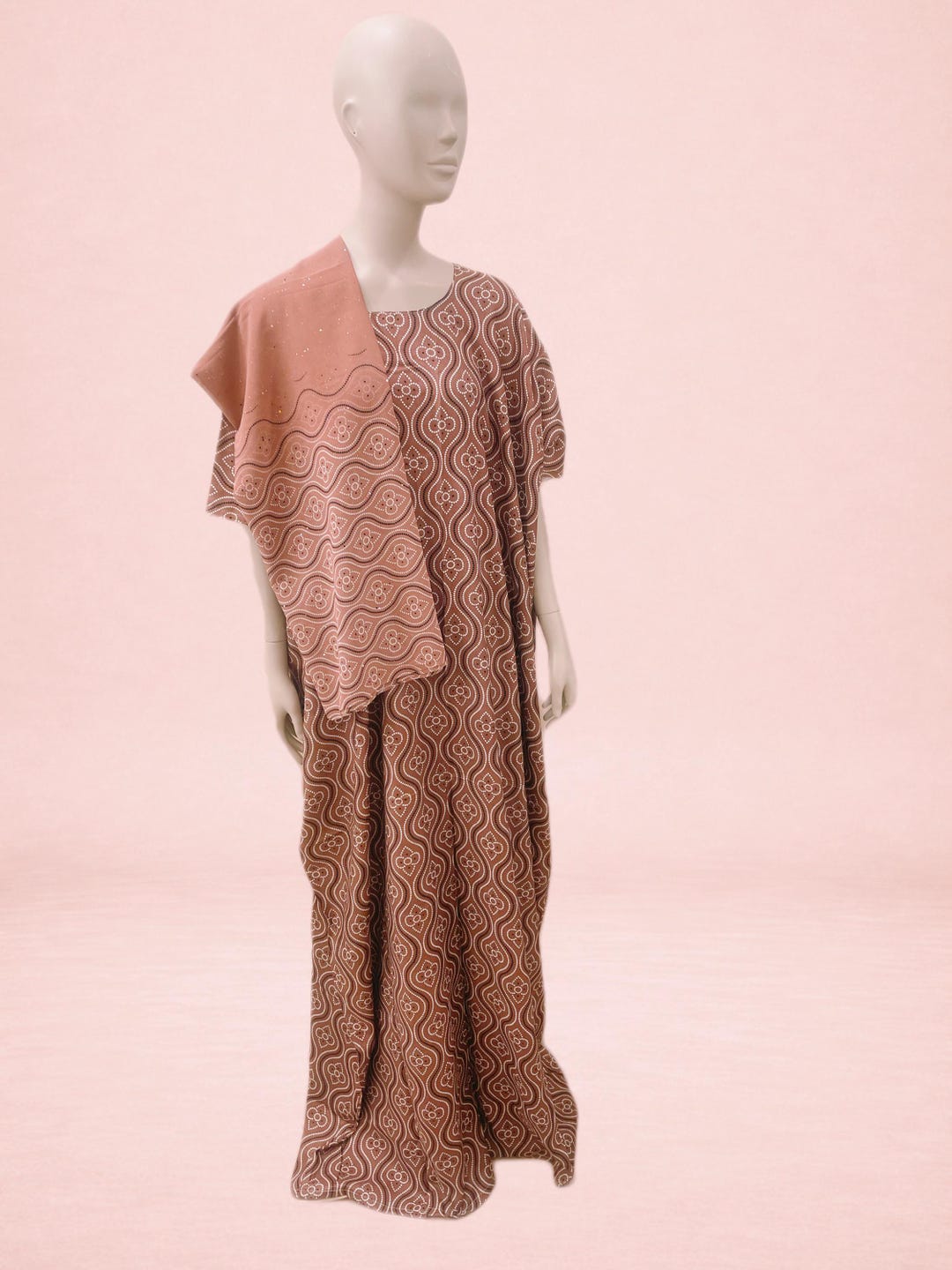 Somali Baati Set | Dusty Rose Modest Maxi Dress With Garbasaar - Etsy
