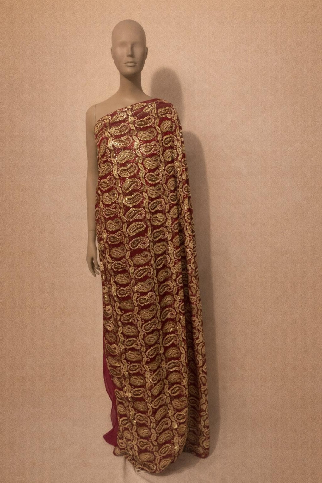 Red Bridal Dirac Fabric | Unsewn Wedding Dirac | Luxury Traditional ...