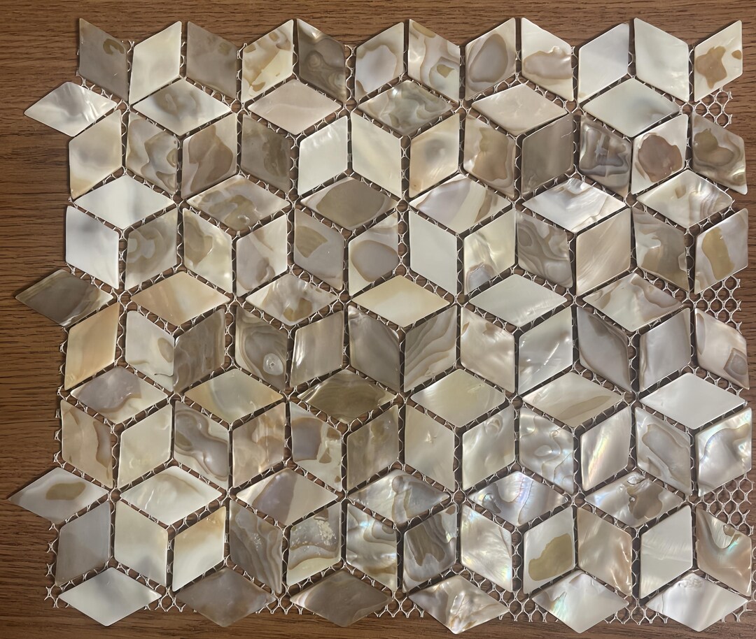 Dapple Rhombus Mother of Pearl Tile for Bathroom Kitchen and Shower ...