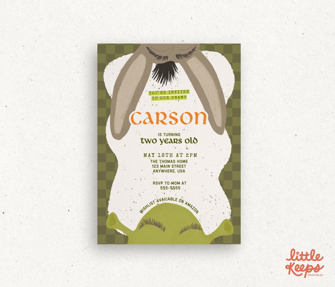 Shrek Themed Swamp Ogre Party Birthday Invitation Editable Canva ...