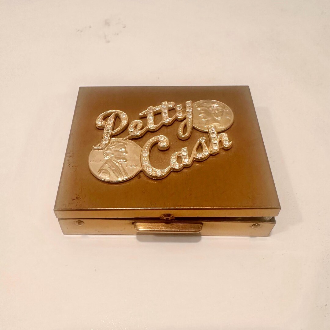 Vintage Gold Tone Petty Cash Coin Box, 1950’s - Etsy