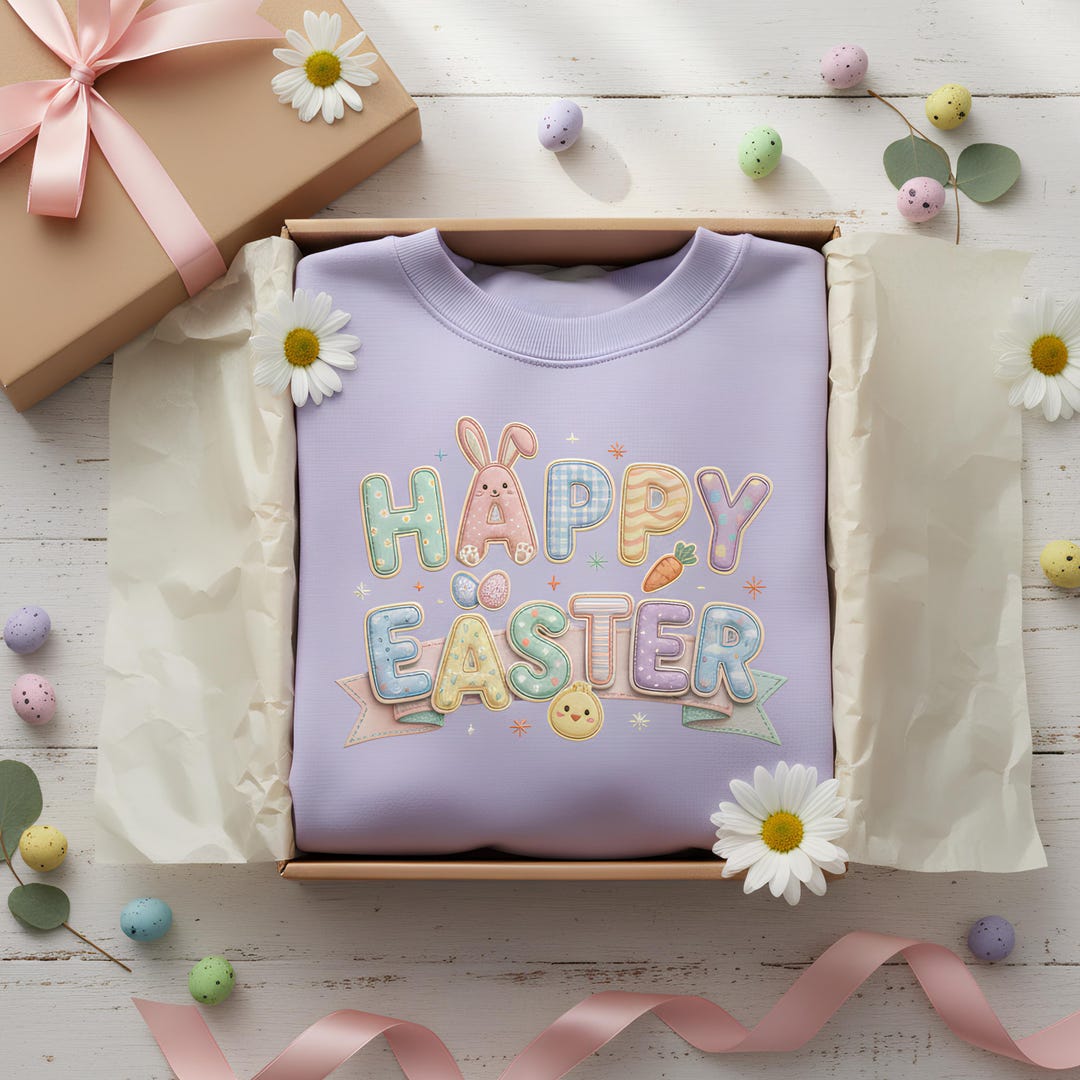 Happy Easter PNG Patch Letters Bunny Carrot Chick Pastel Sublimation ...