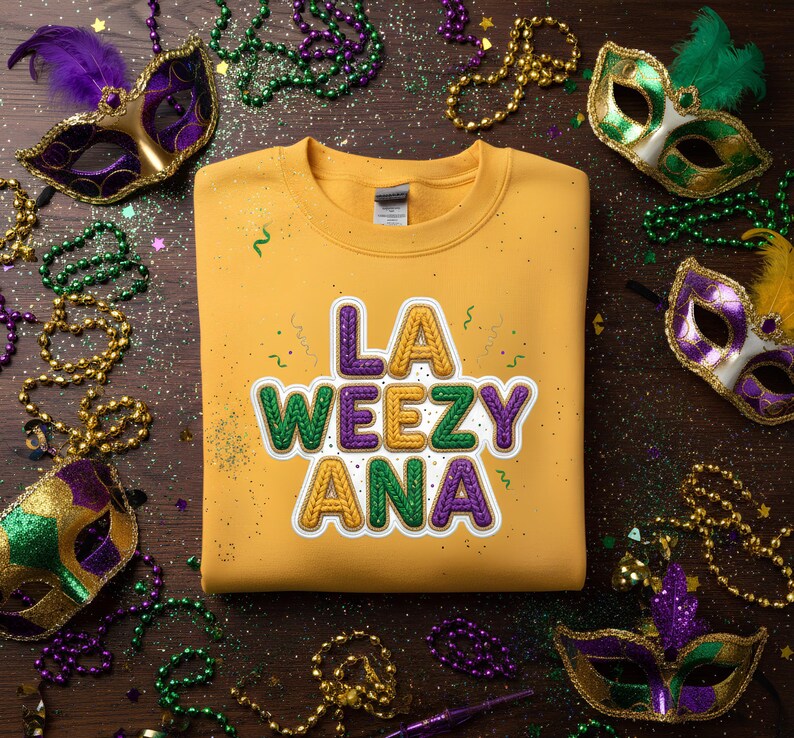 LA Weezy Ana PNG | Mardi Gras Crochet Patch Letters | Louisiana ...