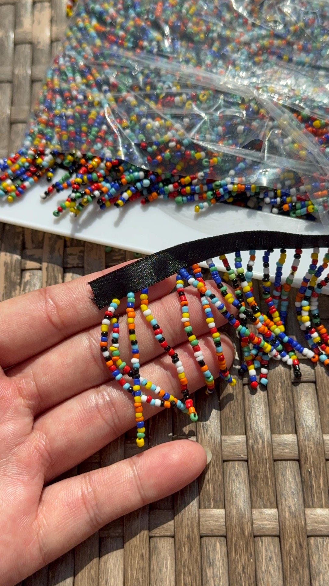 5 Yards Vintage 1980s Rainbow Beaded Fringe - Multi-color Loop Trim - Etsy