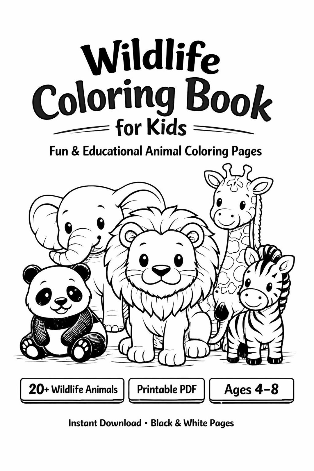 Animal Coloring Book for Kids | Printable PDF | Instant Download - Etsy
