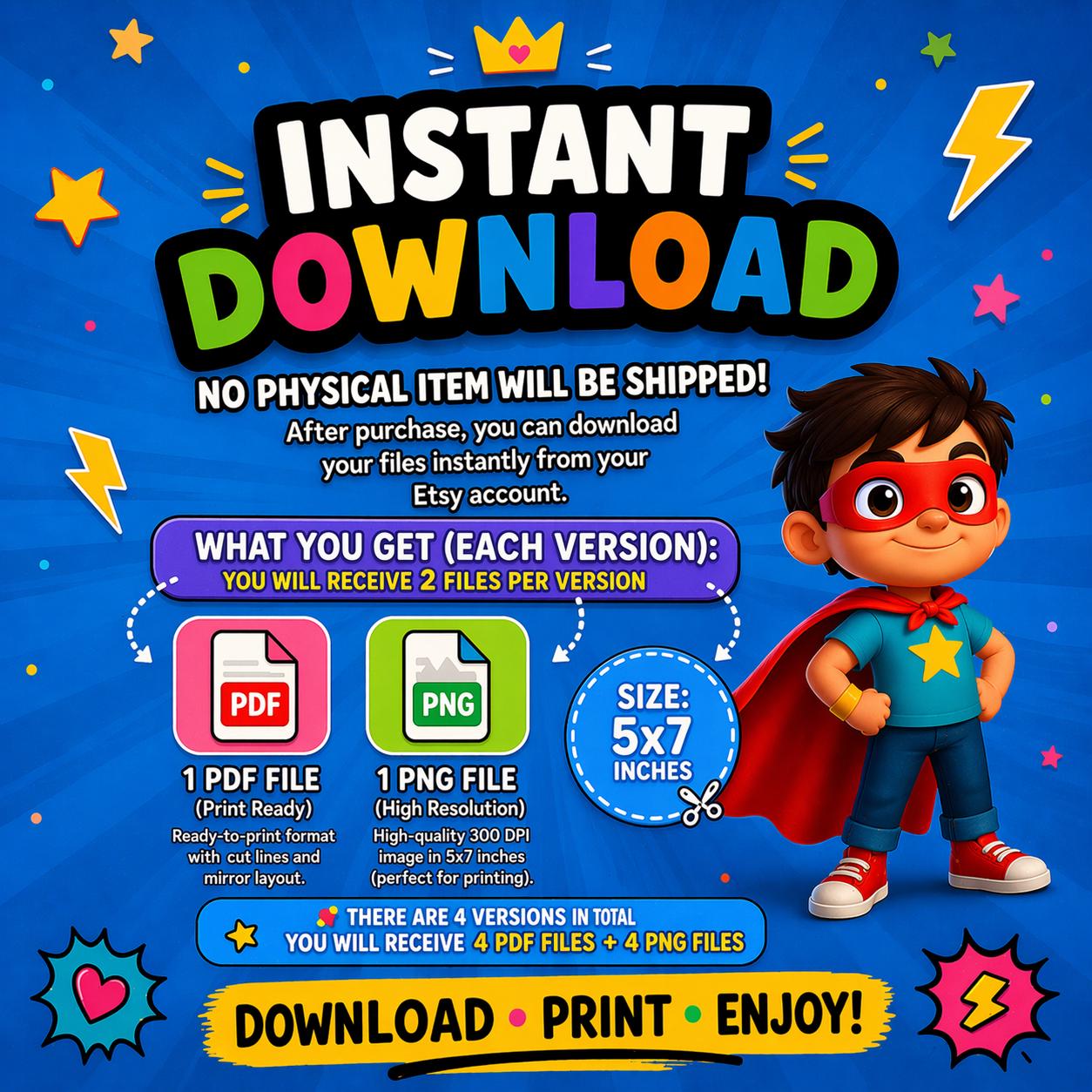 Children's Day Printable Cards | Superhero Kids Affirmation Cards | You ...