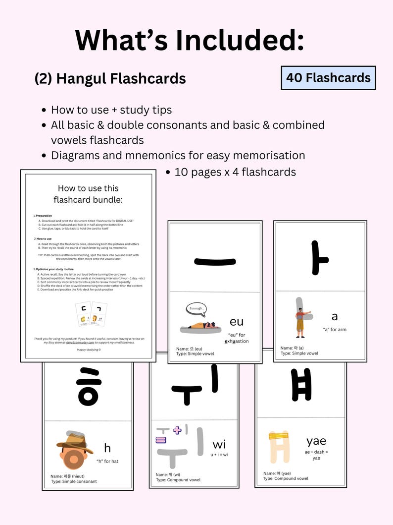 Learn Hangul Mega Bundle | Korean Alphabet Workbook, Flashcards ...