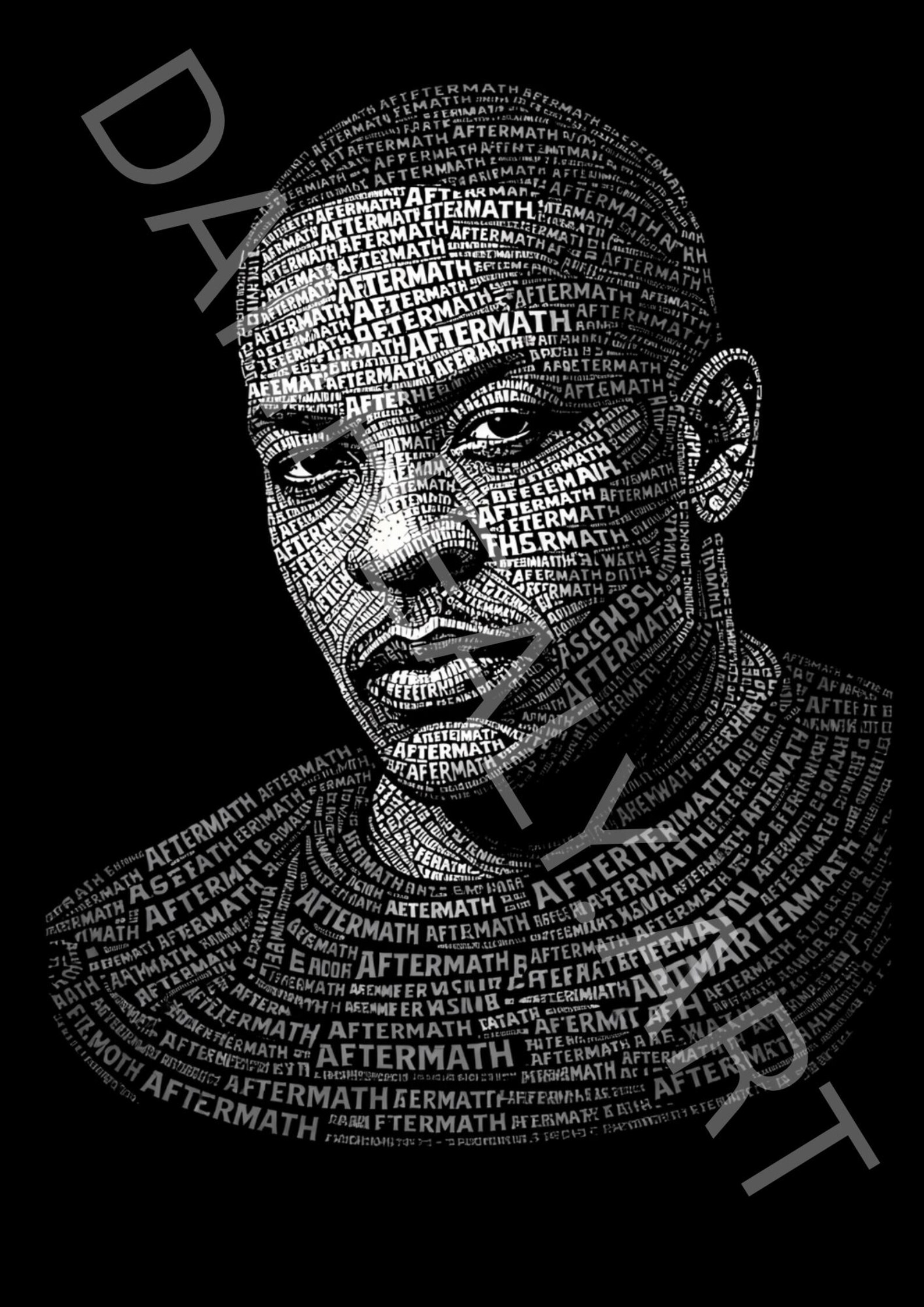 Dr Dre Typography Wall Art – Aftermath Inspired Rap Portrait, Black ...