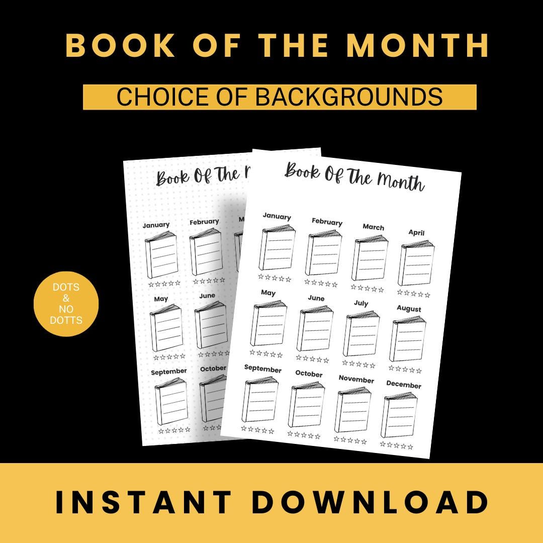 Book of the Month Tracker Printable | Monthly Reading Tracker | A4 & A5 Book Log | Minimal ...