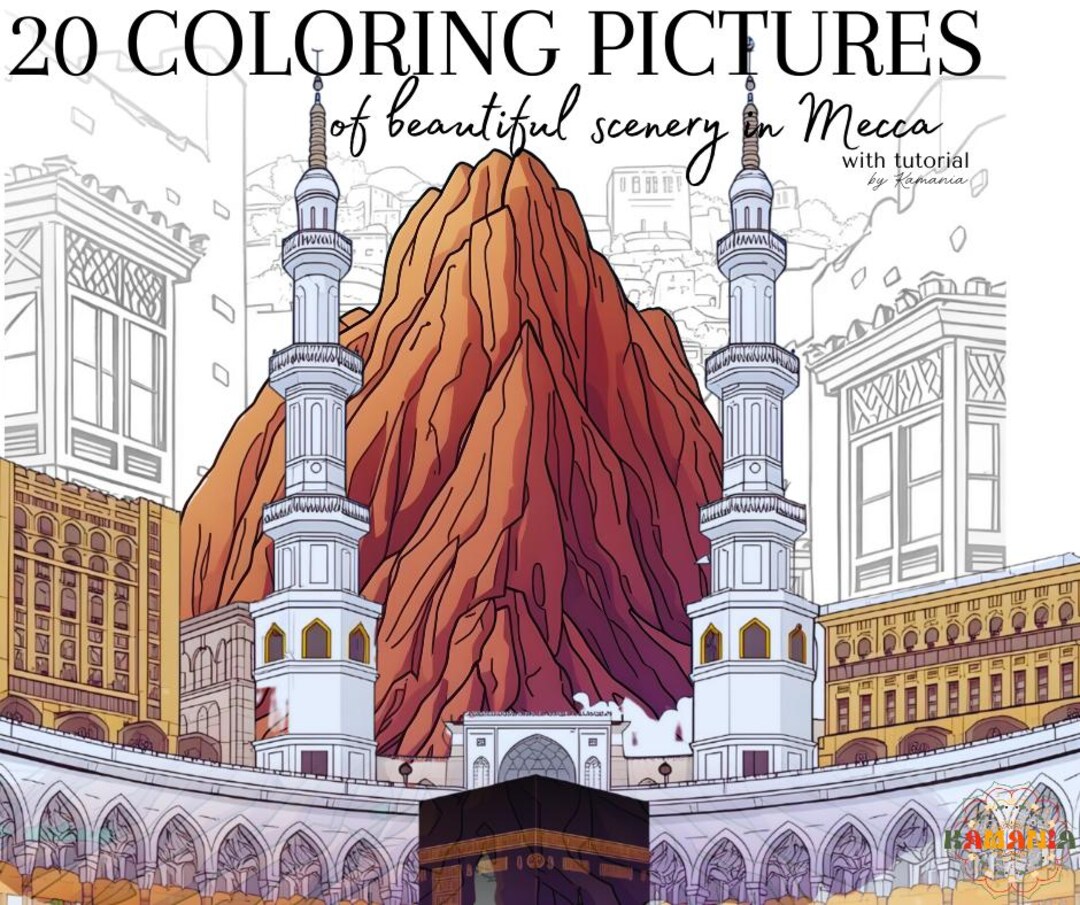 Mecca Coloring Book: Relaxing Adult Coloring Pages With Color Guide ...