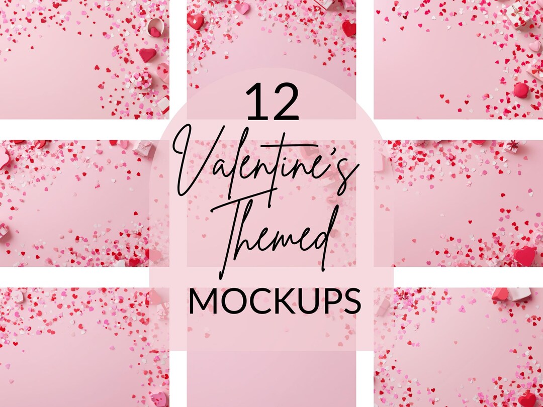 Valentine Flat Lay Mockup Bundle, Valentine Product Display Mockups ...