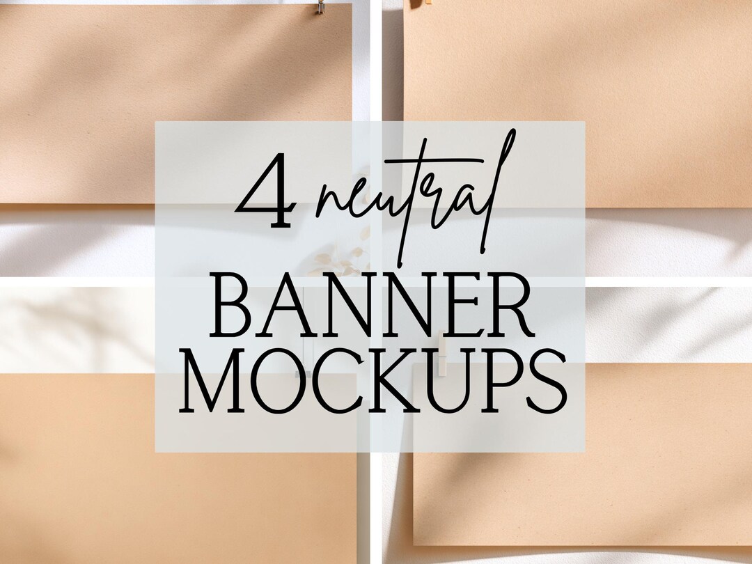Neutral Butcher Paper Banner Mockup Bundle, Brown Paper Banner Mockups ...