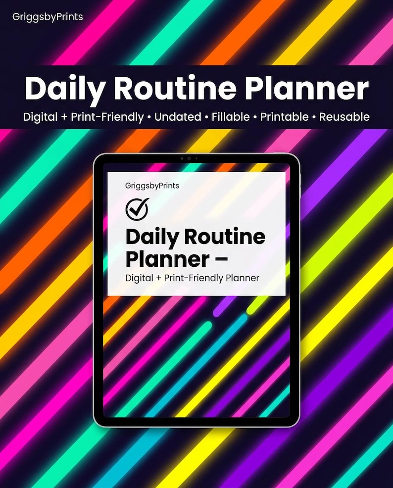 Daily Routine Planner Printable, Fillable Habit Tracker PDF - Etsy UK