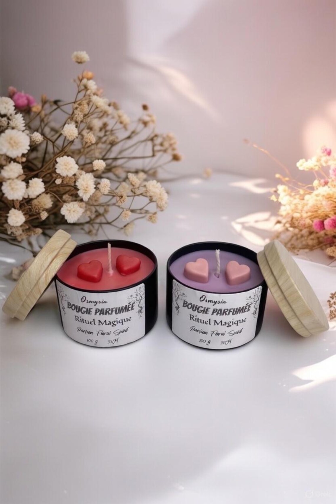 Bougie parfumée artisanale – Bougie amour en cire de soja – Cadeau ...