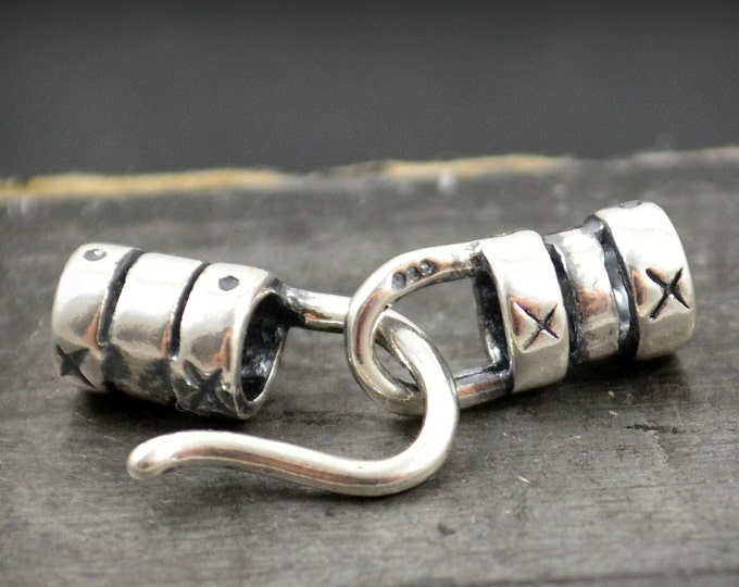 3mm Crimp Hook and End Cap Sterling Silver Ox | Etsy