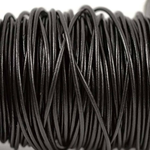 2mm Natural Antique Brown Leather Round Cord Distressed - Etsy