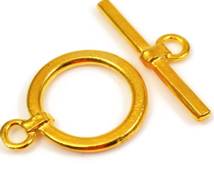 Large Toggle Clasp, 24 Karat Gold, Classic Simple Clasp, Mykonos Greek ...