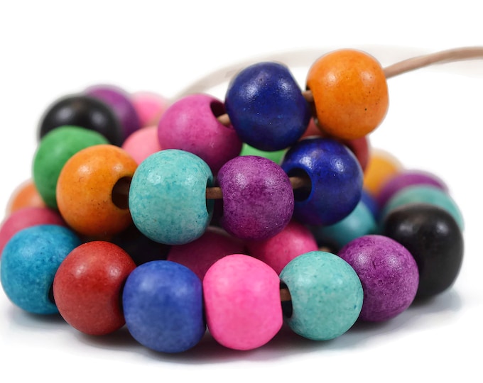 8mm Round Ceramic Bead Bright Color Mix Mykonos Beads - Etsy