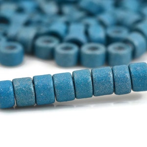 6mm Mini Tube, Deco Blue, Mykonos Greek Ceramic Beads, Pkg 100 - Etsy