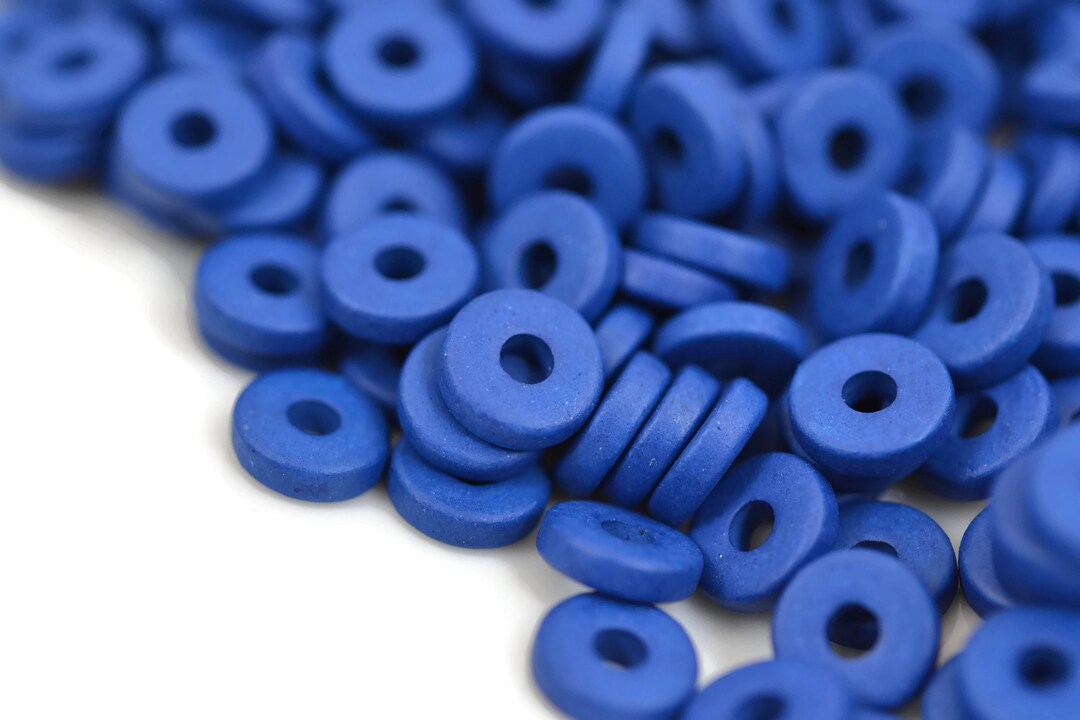 8mm Washer Round, Blue, Mykonos Greek Ceramic Beads, Pkg 50 or 150 - Etsy