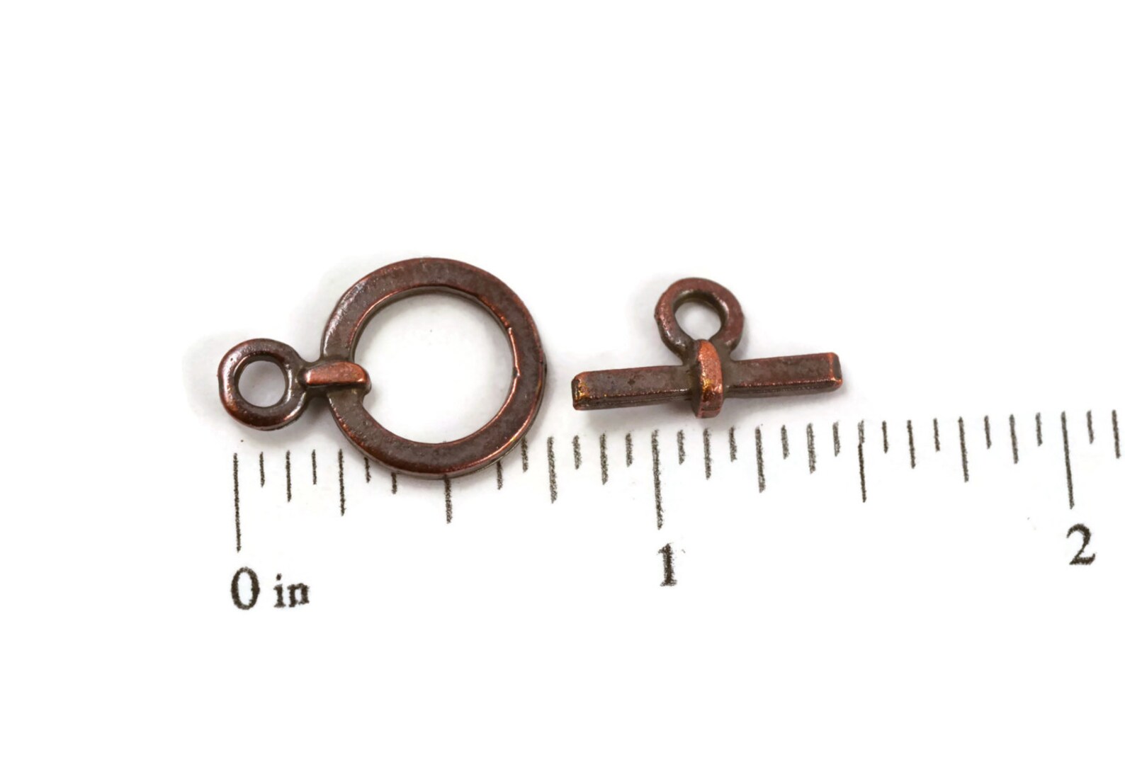 Small Toggle Clasp, Bronze, Rustic Simple Clasp, Mykonos Beads, Pkg 4 ...