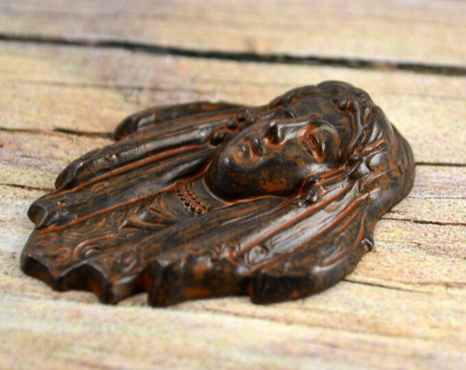 Black Brass Gypsy Woman Rusty Black Brass Stampings 2 - Etsy