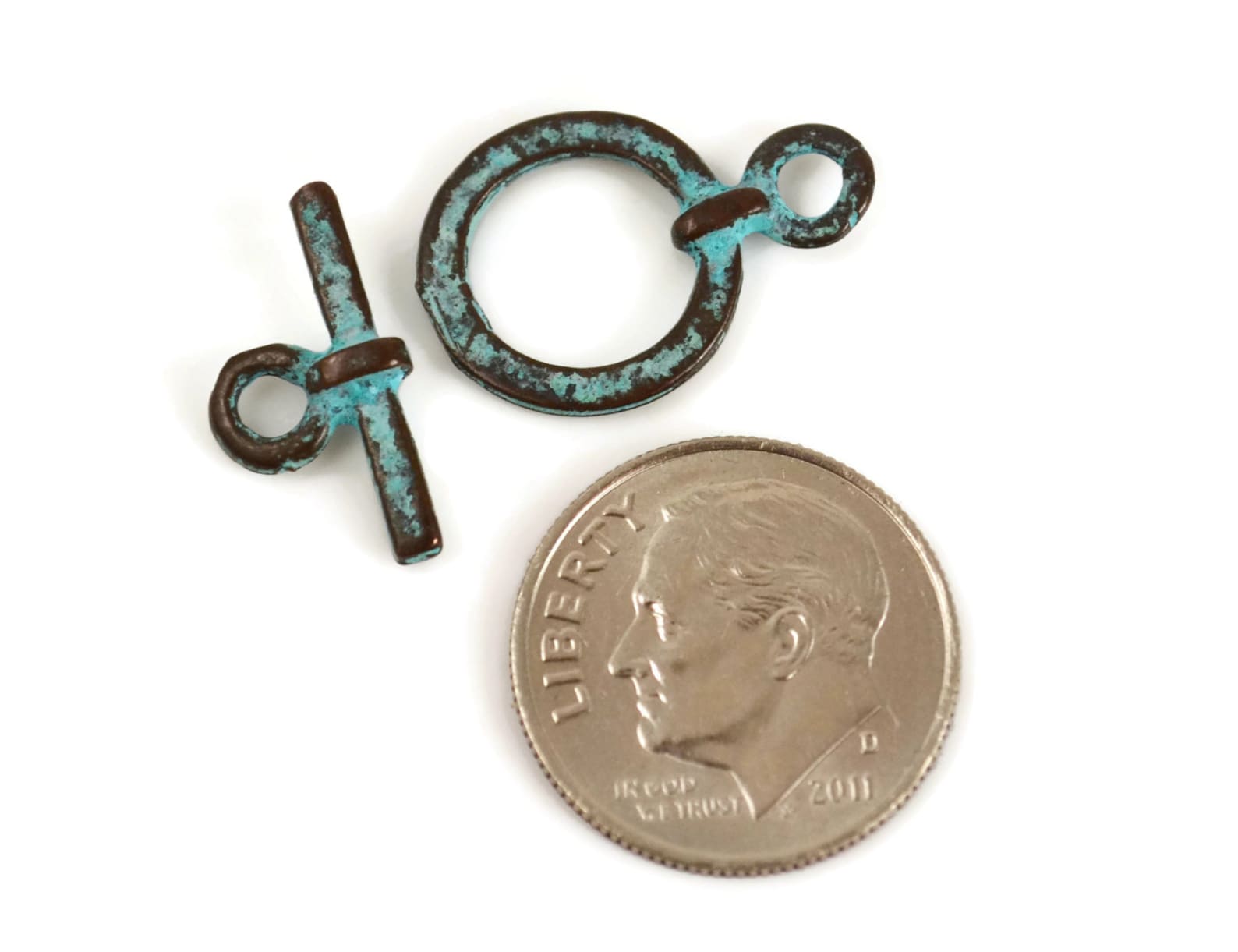 Small Toggle Clasp Green Patina Rustic Simple Clasp - Etsy
