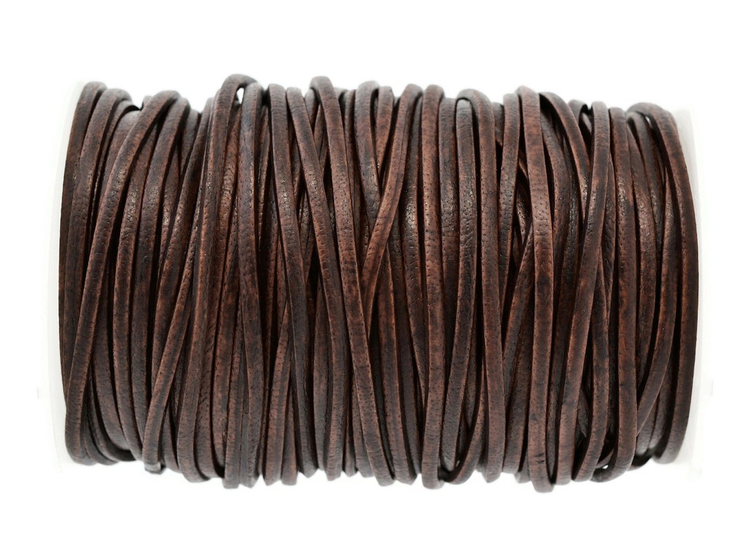 3mm Flat Latigo Lace Leather Cord - Natural Dark Brown - 3mm X 2mm - Etsy