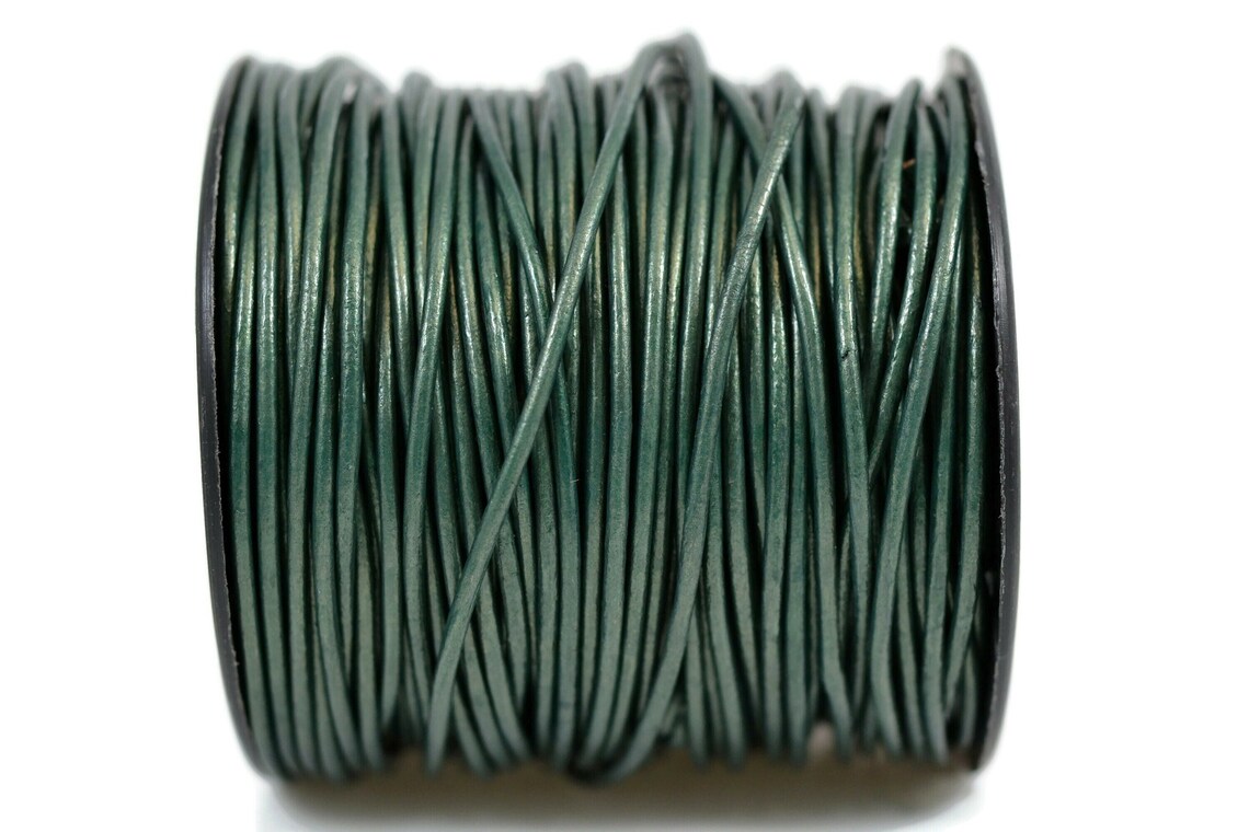 2mm Metallic Dark Green Leather Round Cord - Etsy